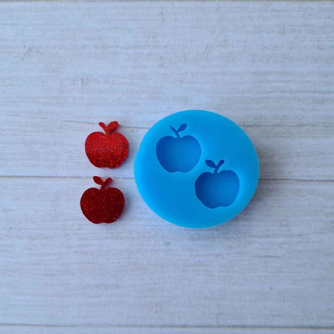 Resin Silicone Mold - 12mm Apple Stud Earrings Mold, Flexible Silicone ...