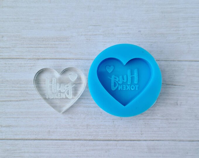 Resin Hug Token Mould, 30mm Hug Token Mold, Flexible Silicone Mold ...