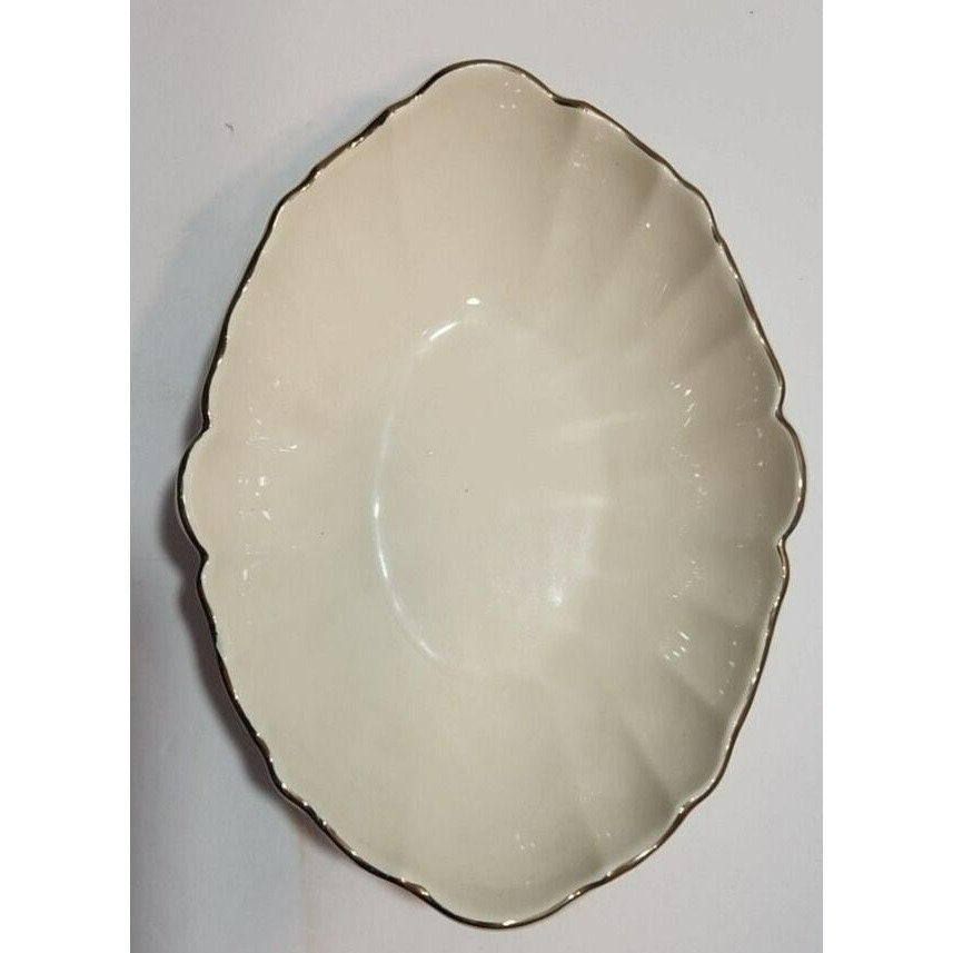 Vtg Teleflora Scalloped Ribbed Shell Gold Rim Footed Bowl Made in Japan ...