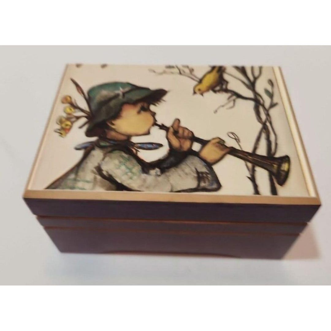 Vtg Hummel Ruege Music Box With Boy Playing Music Plays "edelweiss" - Etsy