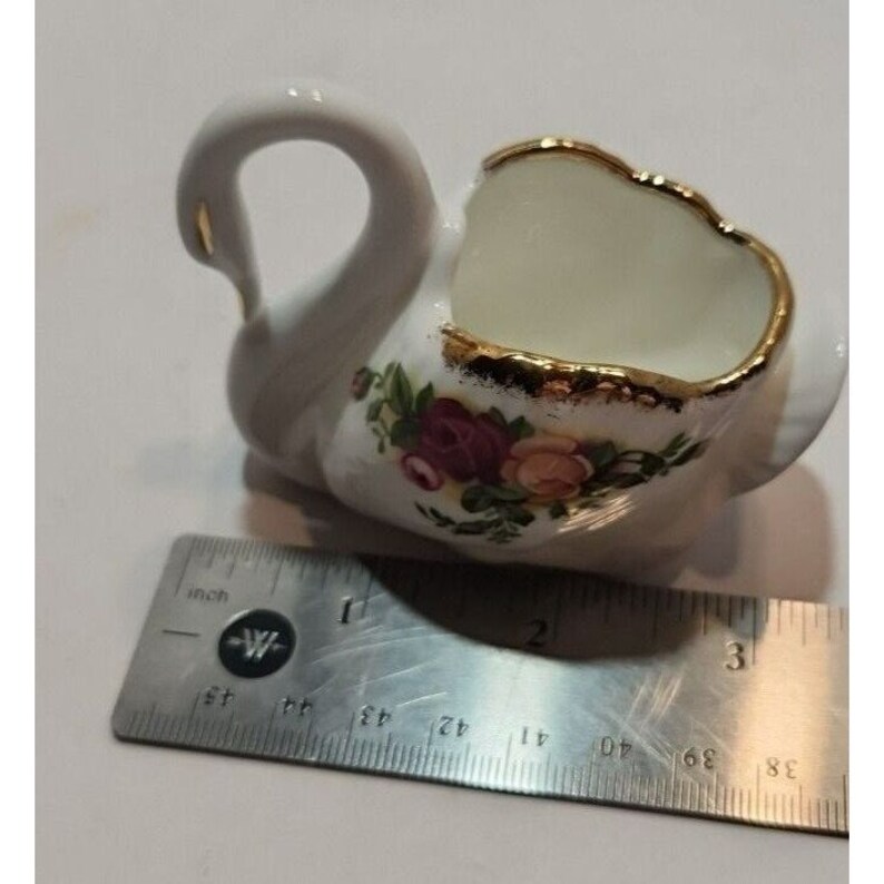 Vintage Royal Albert Old Country Roses Swan Toothpick Holder 3 X 2.5 ...