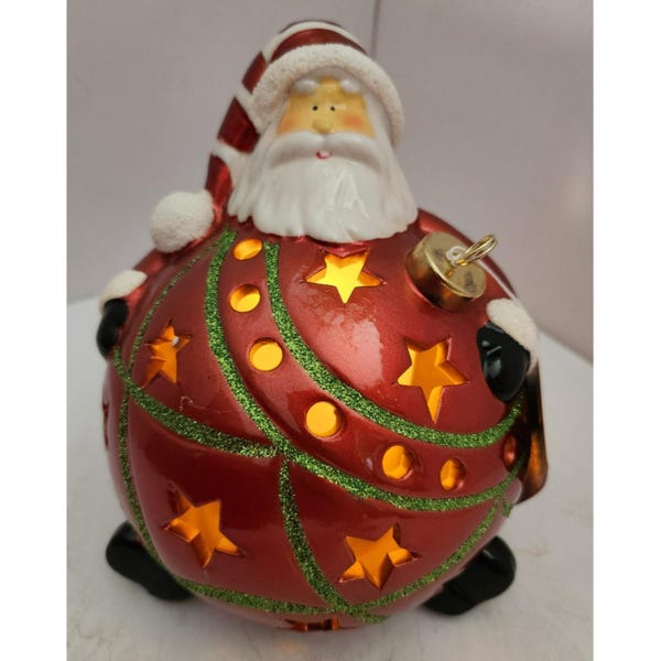 Ceramic Santa With Lights - Etsy
