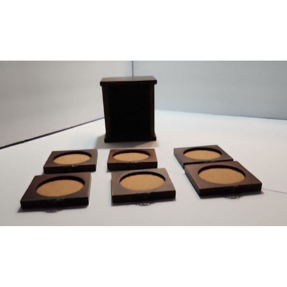 Set of 6 Brown Chest of Drawers Coasters W/ornate Pulls 5.25 Tall by 5 ...