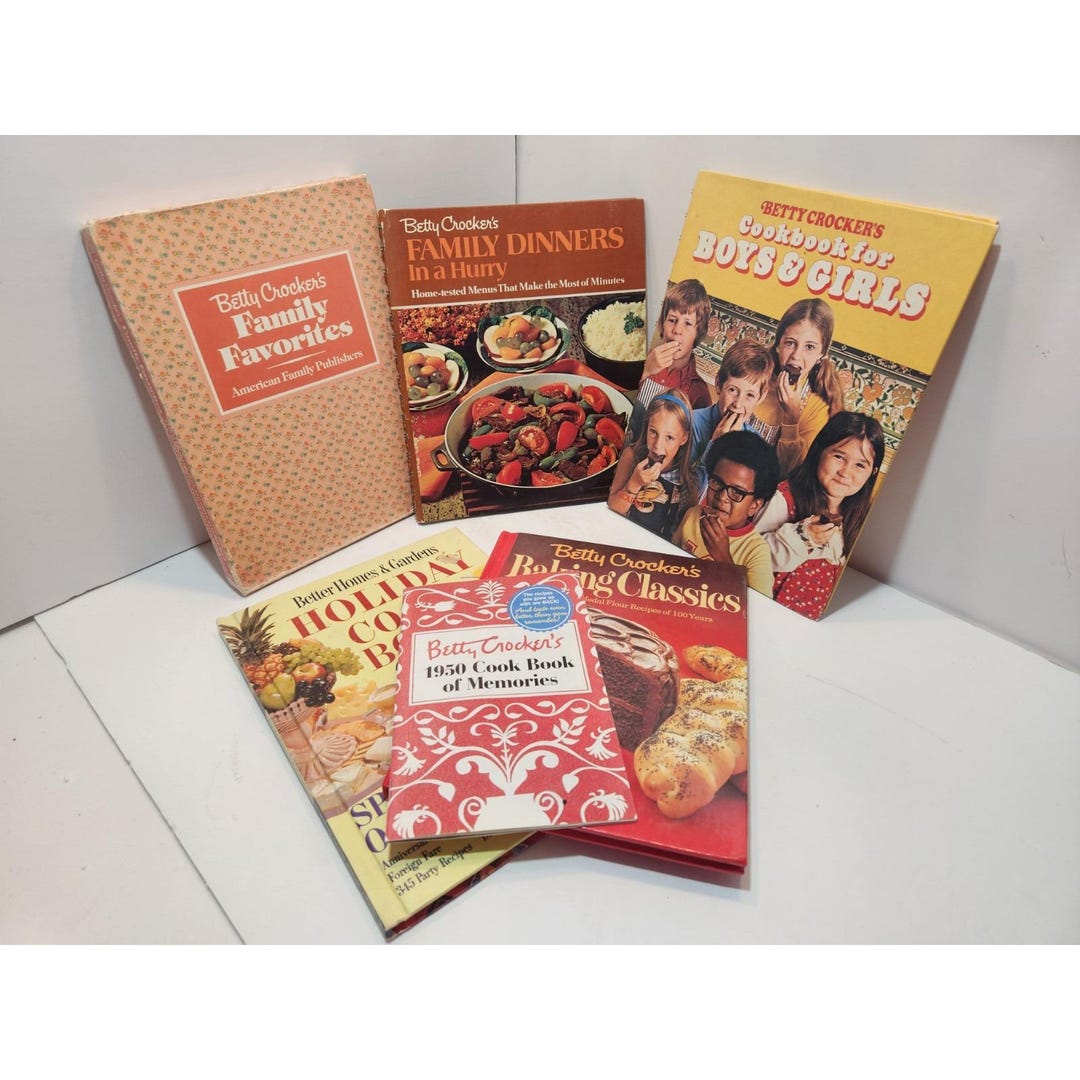 Vtg Betty Crocker Cookbook Lot of 5 Boys & Girls, Family Dinners ...