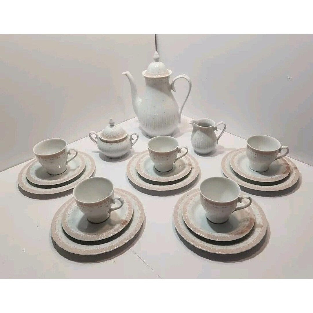 Vtg Eschenbach Bavaria Germany Tea Set W/small Pale Pink Tulips W ...