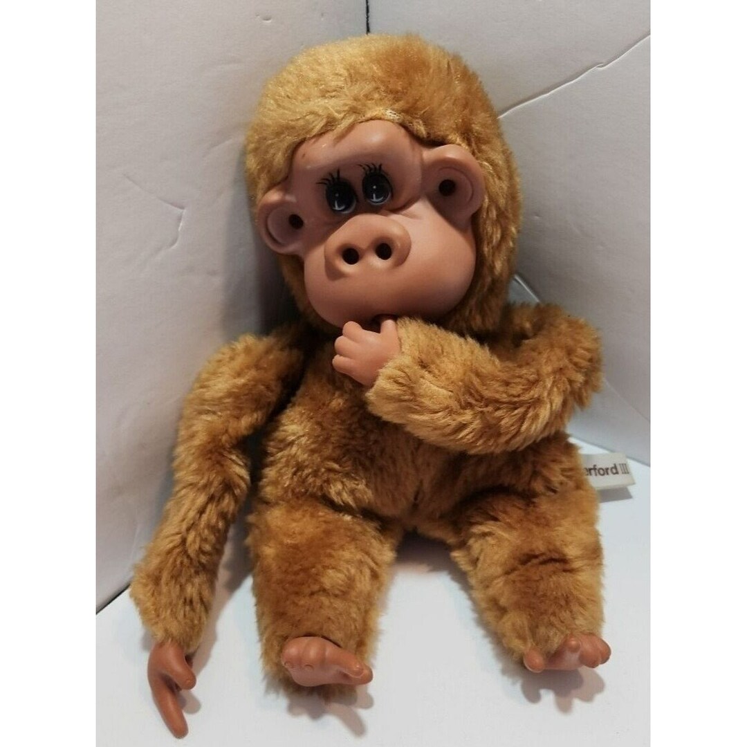 Vtg Russ Berrie Plush Monkey Rutherford III Sucks Thumb Toes Picks Nose ...