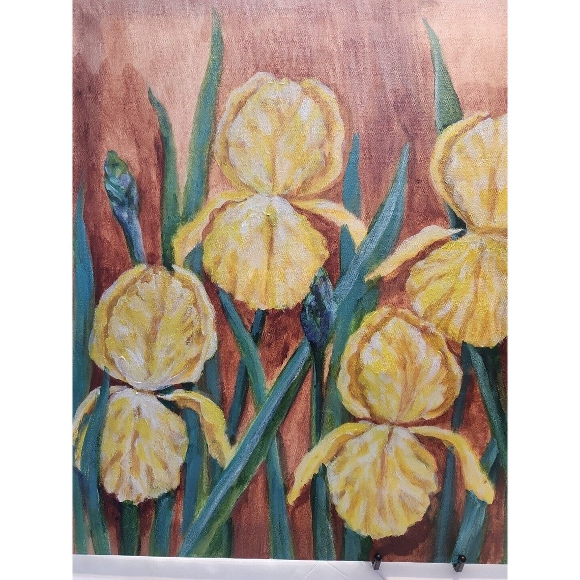 Original Oil Painting by Joyce Key "yellow Iris" Unframed 23" by 30 ...