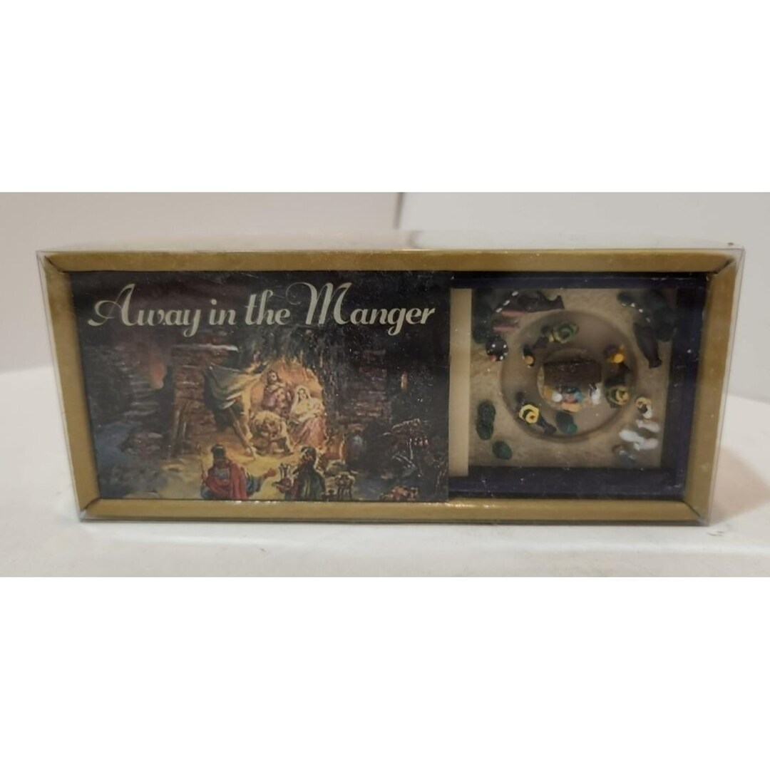 Vtg Mr. Christmas Matchbox Melodies Gold Label Animated Music Box Away ...