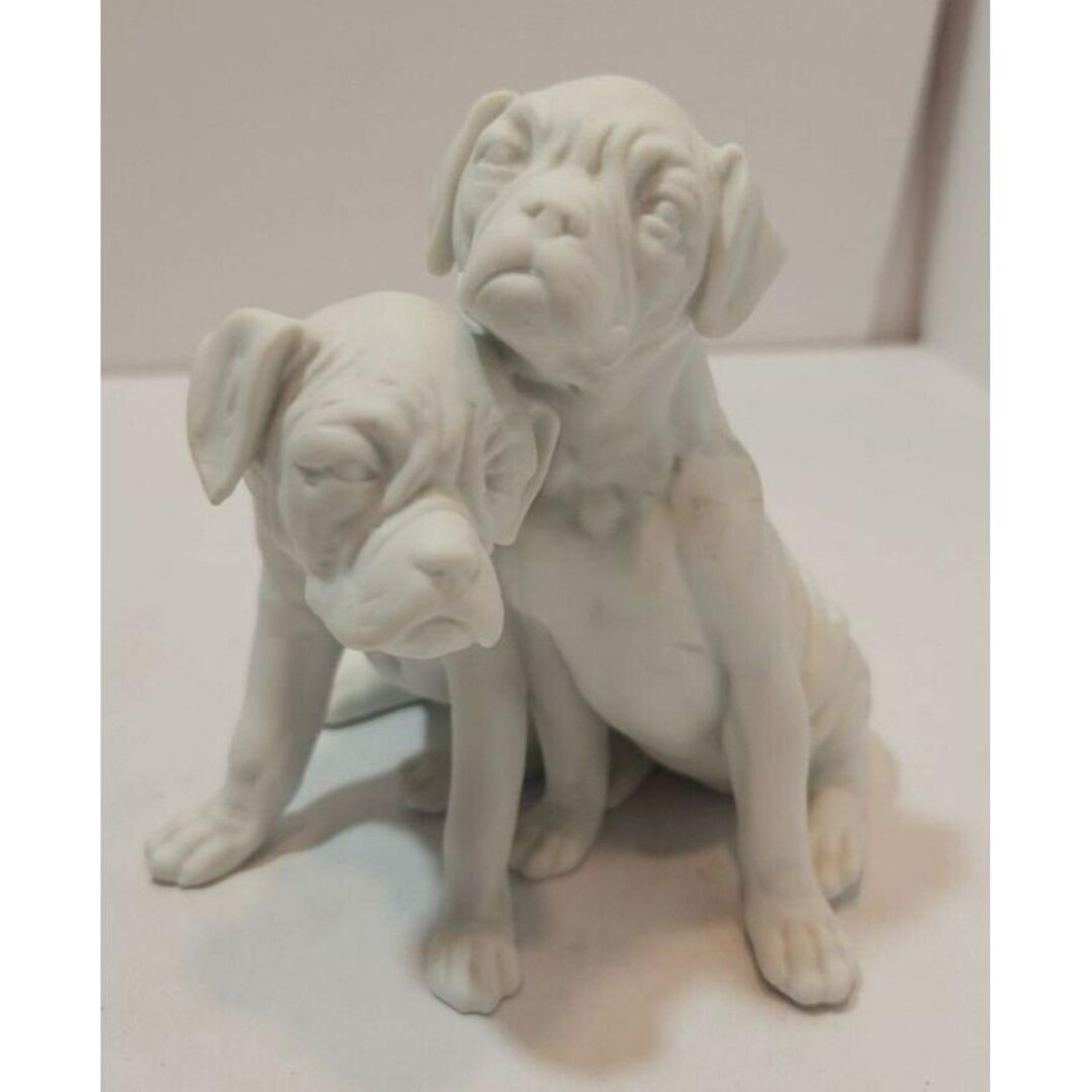 Vtg Kaiser Golden Crown E&R Porcelain Bisque Boxers Dog Figurine - Etsy
