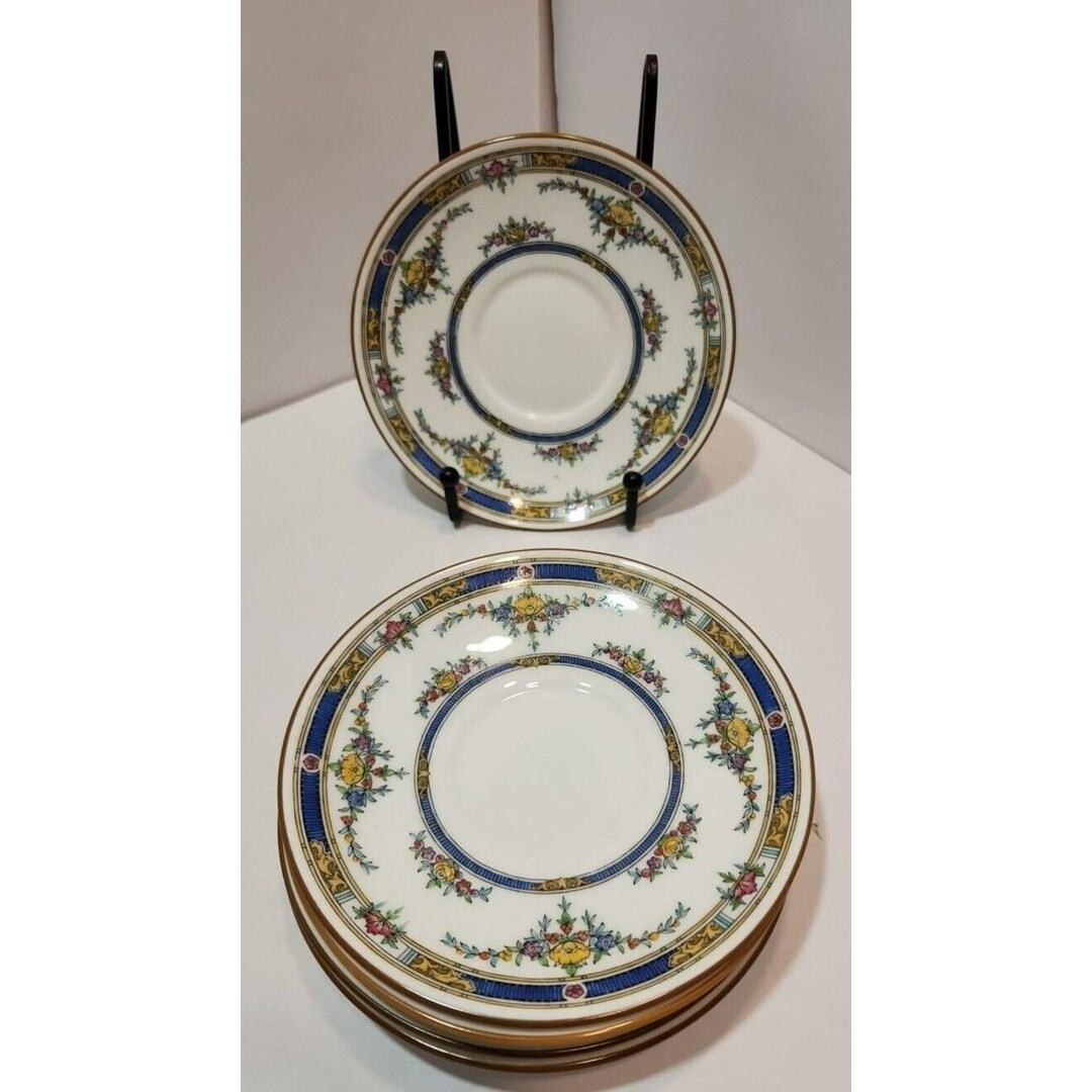 Vtg Mintons England Bone China princess Saucers Set of 5 Yellow Flowers ...