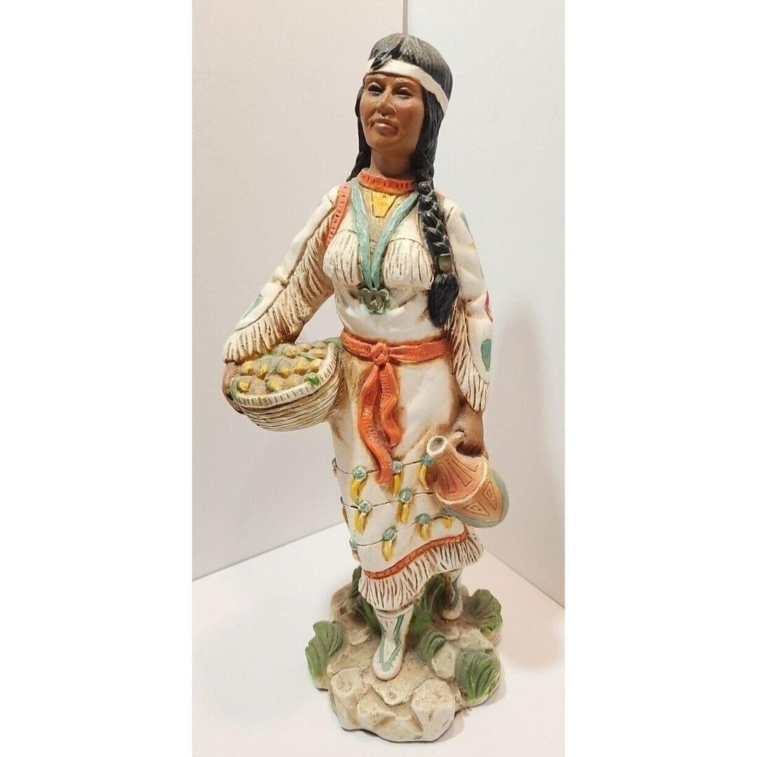 Vtg Universal Statuary Corp Native American Woman W/baby Signed Kendric ...