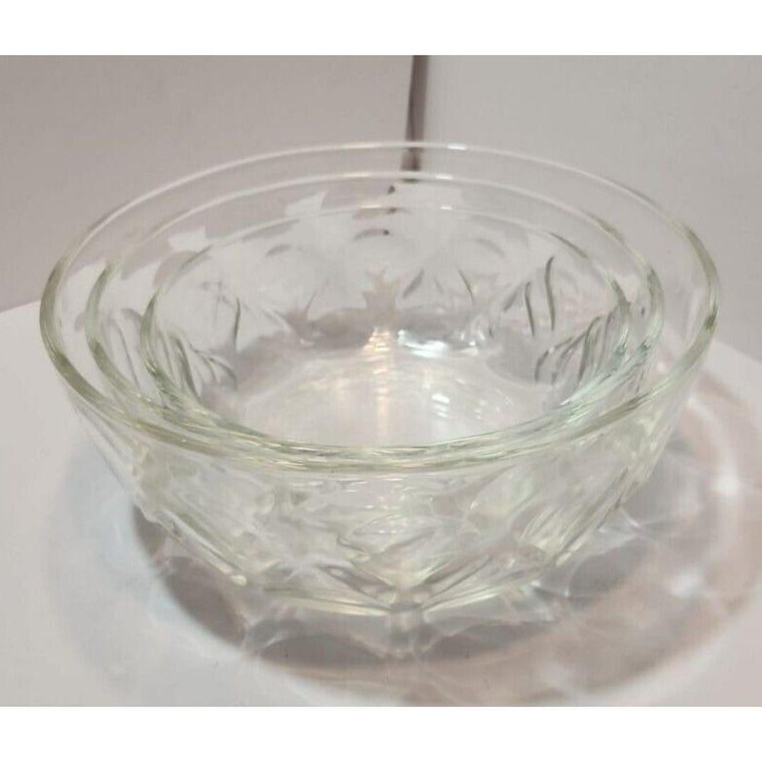 Vtg Pyrex Sculptured Teardrop Thumbprint Glass Mixing Bowls Set of 3 ...