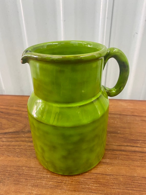 1960s Peasant Village Pitchers in Chartreuse Italian Pottery | Etsy