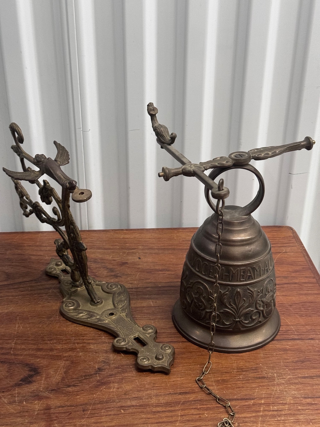 Vintage Brass Wall Mounted Bell Door Knocker - Etsy