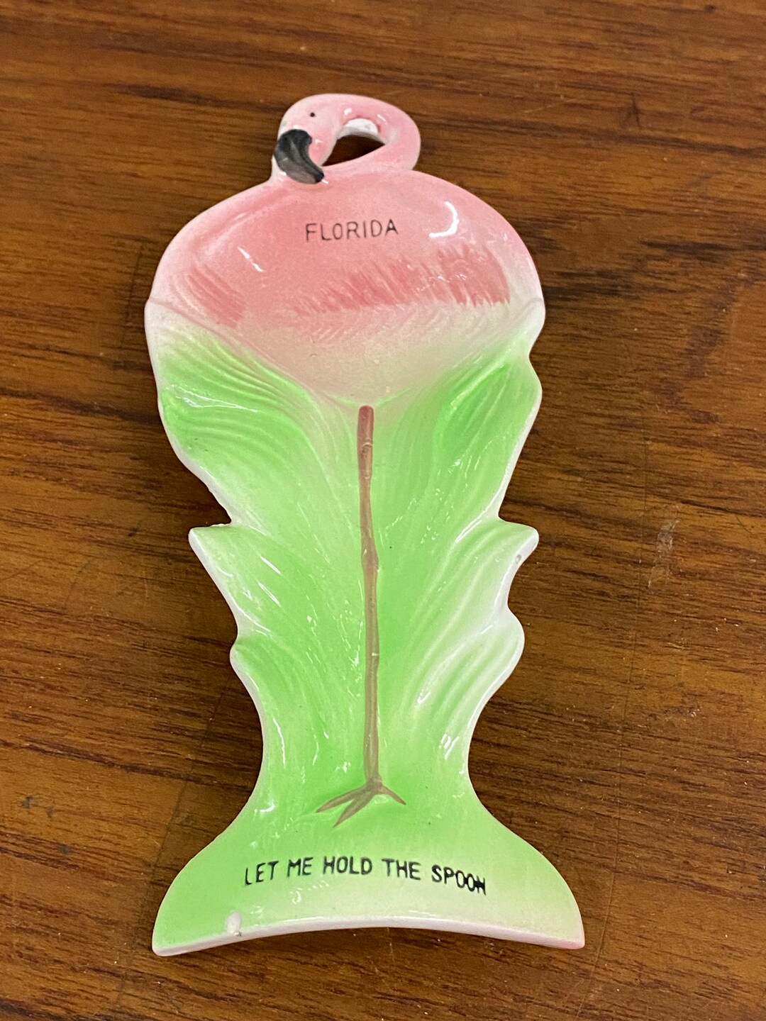 Mid Century Florida Flamingo Ceramic Spoon Holder - Etsy