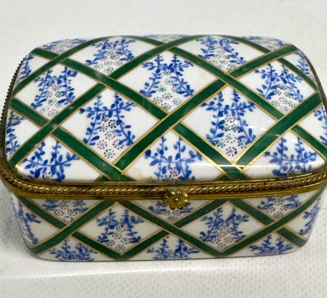 Tiffany & Co Private Stock Limoges Hand Painted Porcelain Trinket Box ...