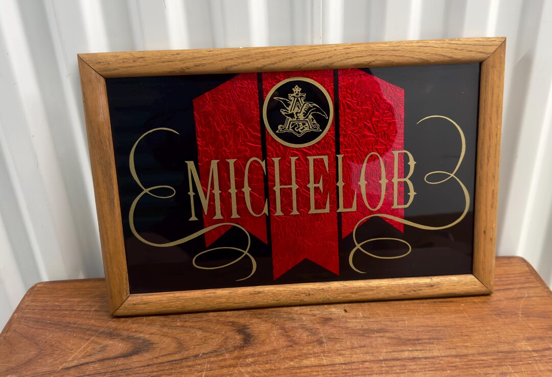 Vintage 1970s Wood Framed Michelob Beer Sign - Etsy
