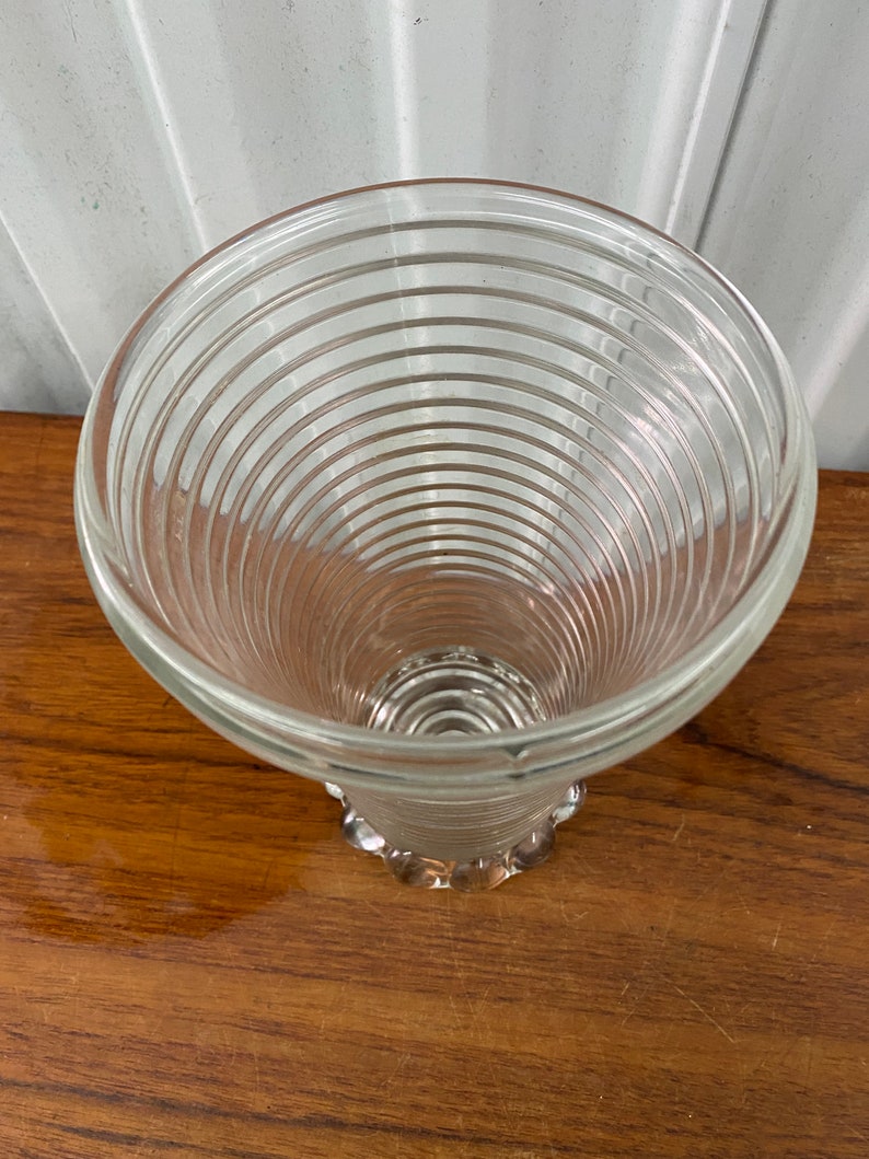 Vintage Anchor Hocking Manhattan Pattern 8 Inch Footed Glass | Etsy