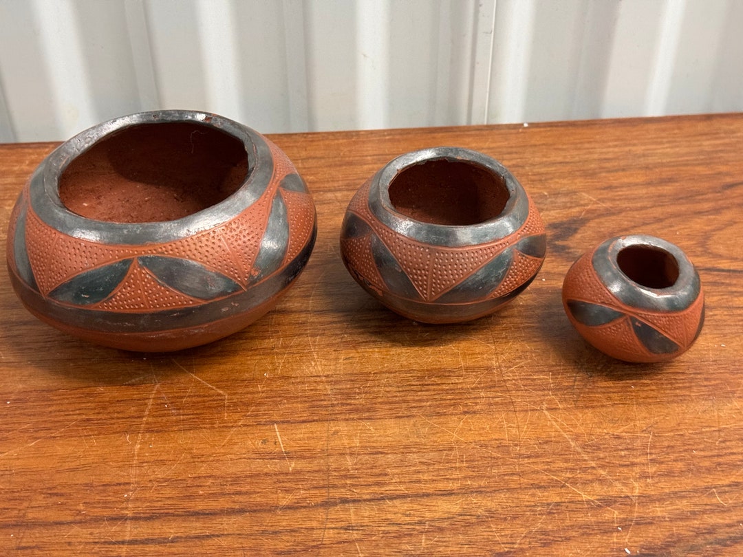 Set of 3 African Hand Made Clay Pottery Stacking Bowls - Etsy