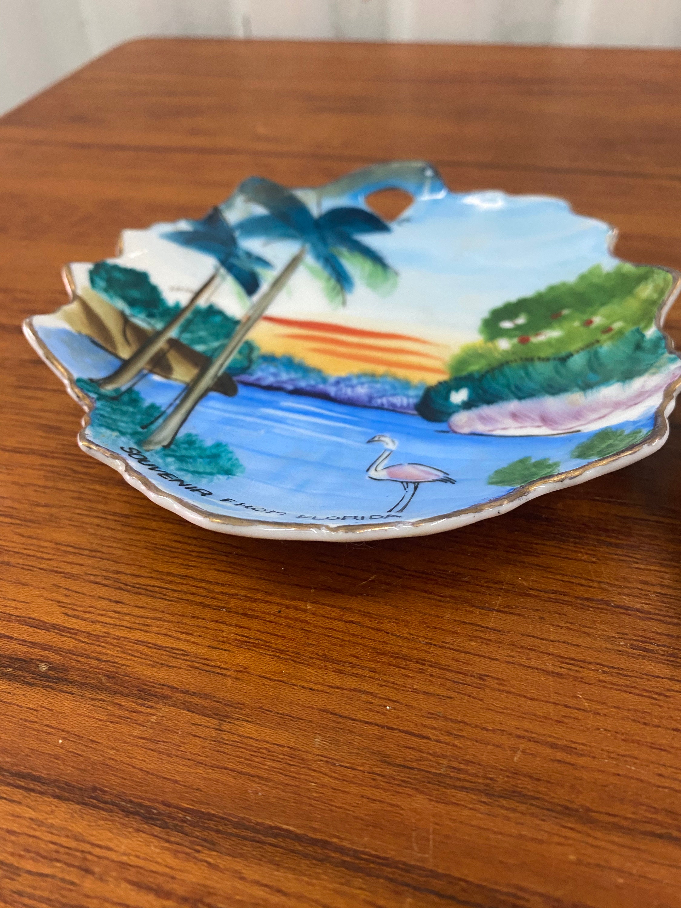 2 X Vintage Mid Century Hand Painted Betson China Florida - Etsy