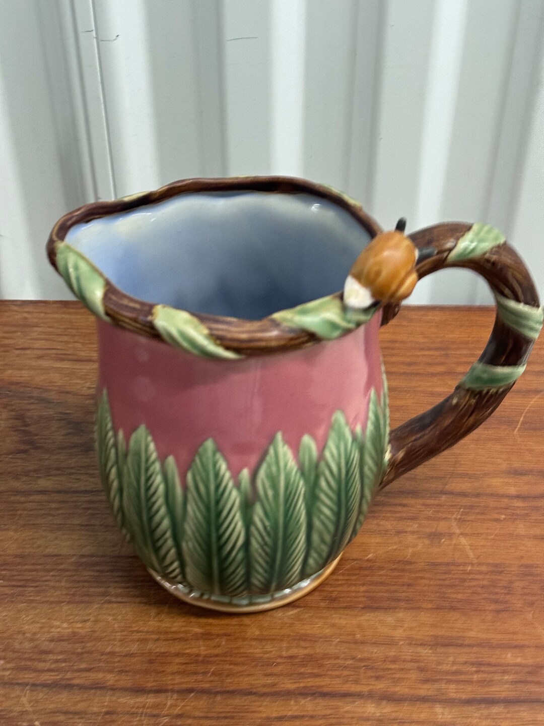 Wanjiang Nouveau Majolica Pitcher Snail and Fern - Etsy