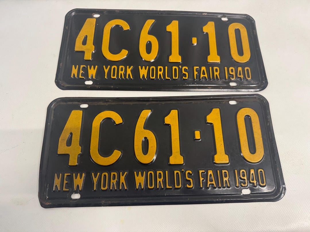 Pair of Vintage 1940s New York Wold Fair License Plates - Etsy