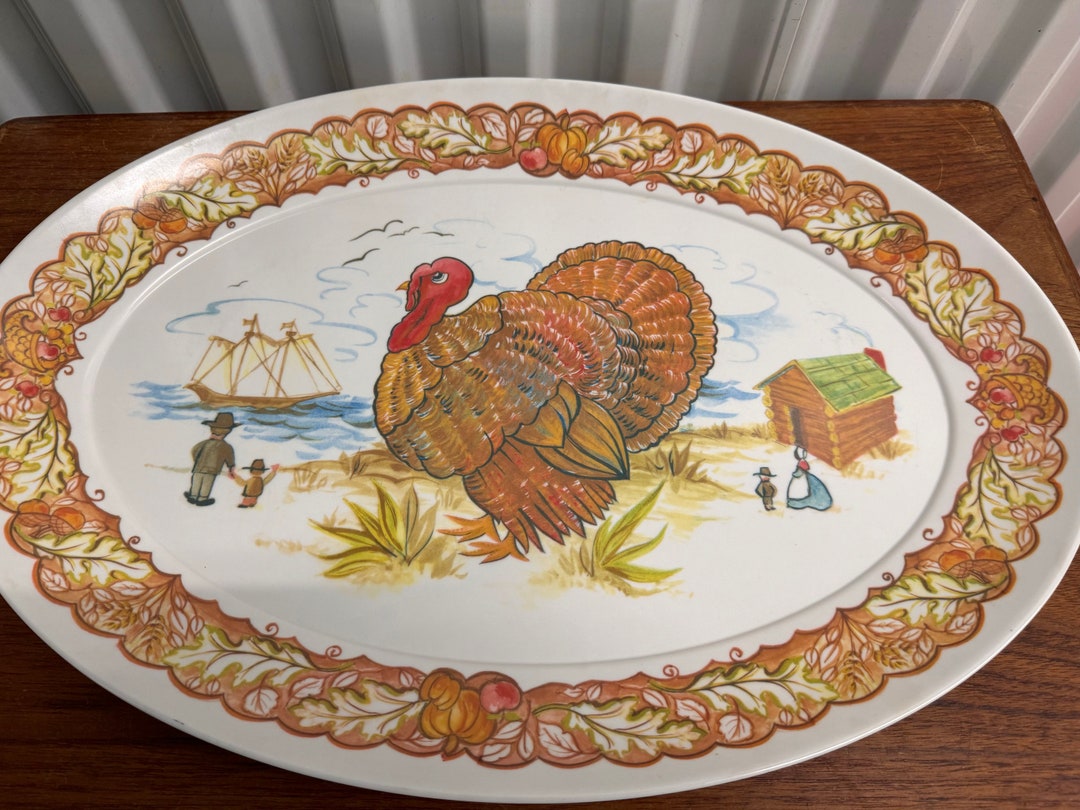 Vintage Mid Century Brookpark Melamine Turkey Platter 21x15 - Etsy