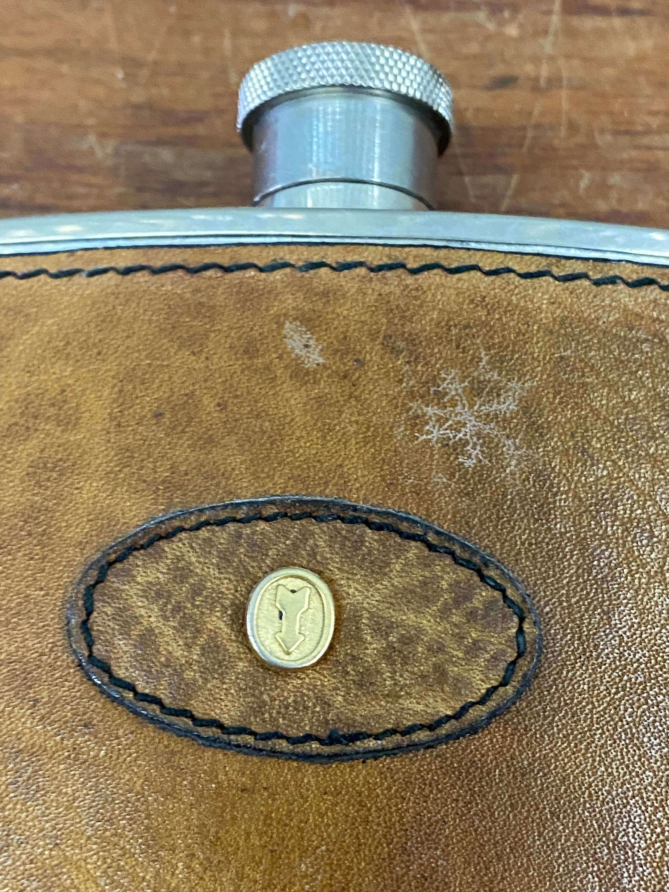 Vintage Gold Pfeil Caracciola Liquor Hip Flask Leather - Etsy