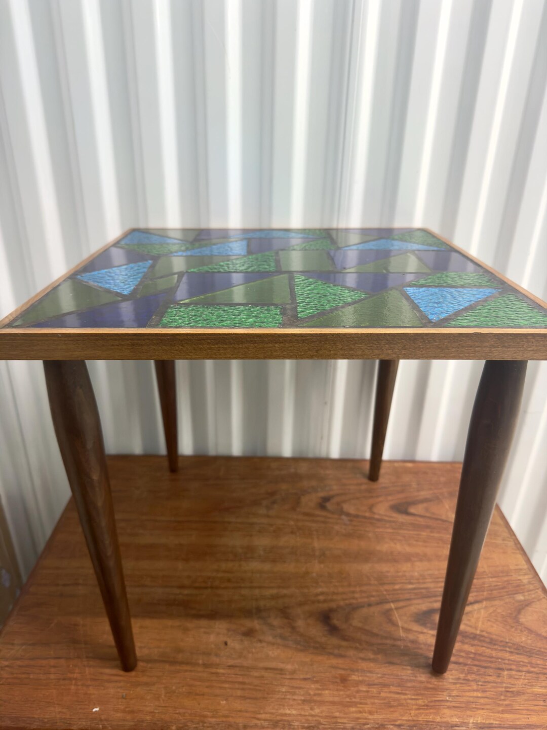Mid Century Modern Vintage George Briard Jon Martin Glass Mosaic End ...
