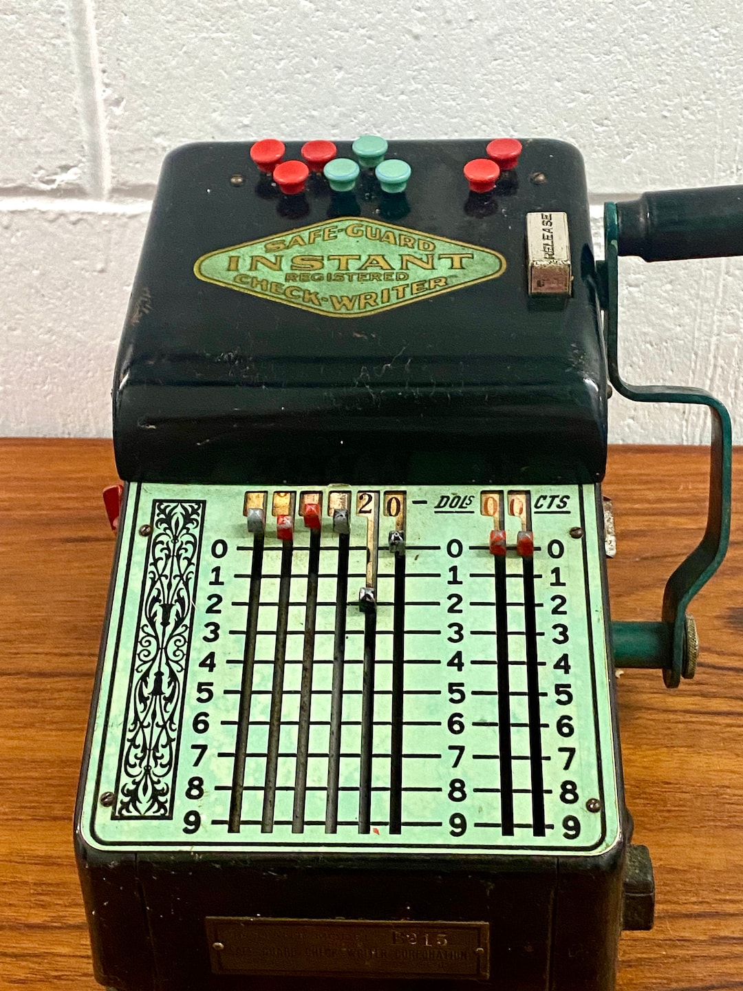 Rare Antique/vintage Safe-guard Check Writer Model B215 Banking Office ...