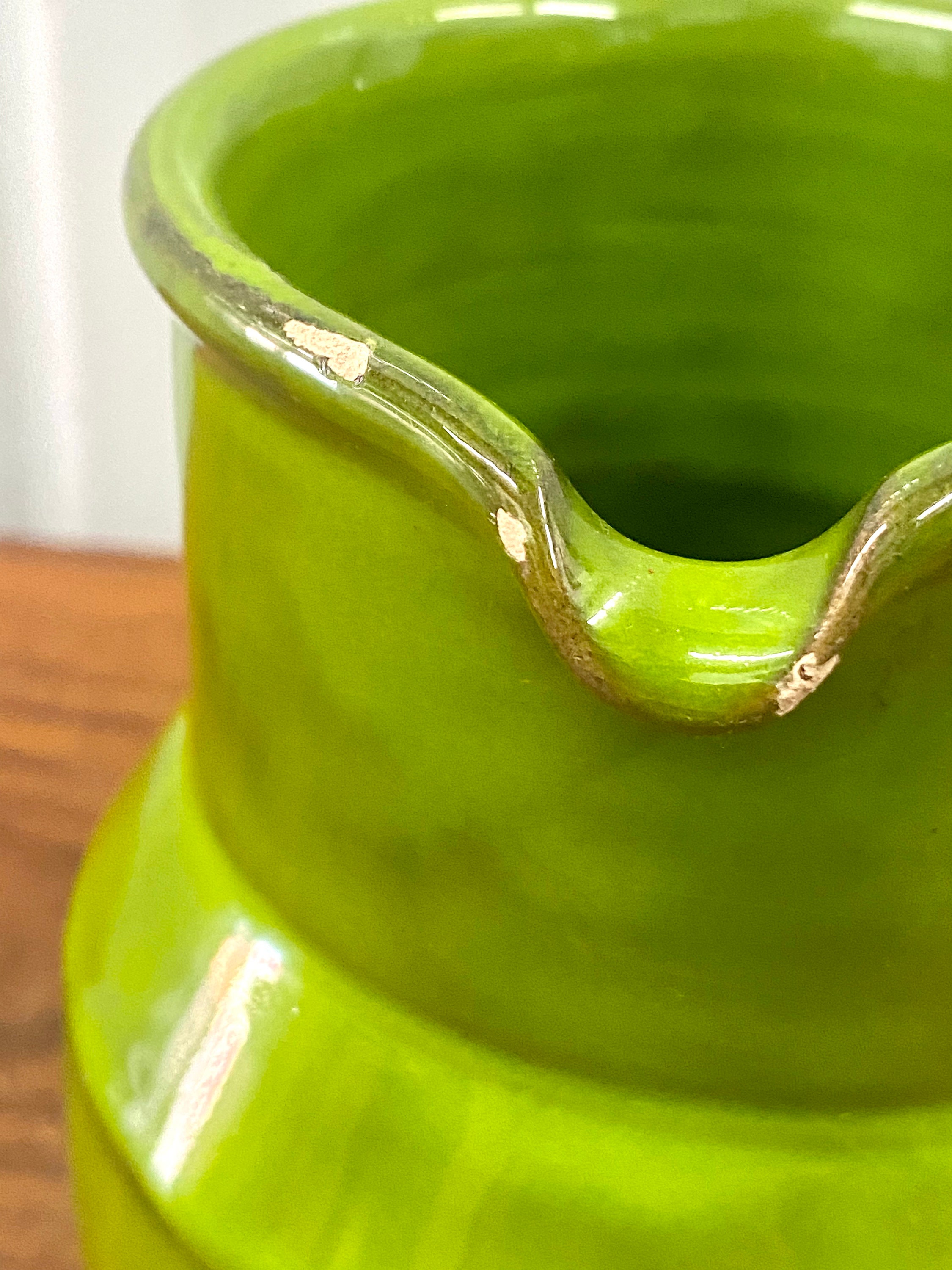 1960s Peasant Village Pitchers in Chartreuse Italian Pottery - Etsy