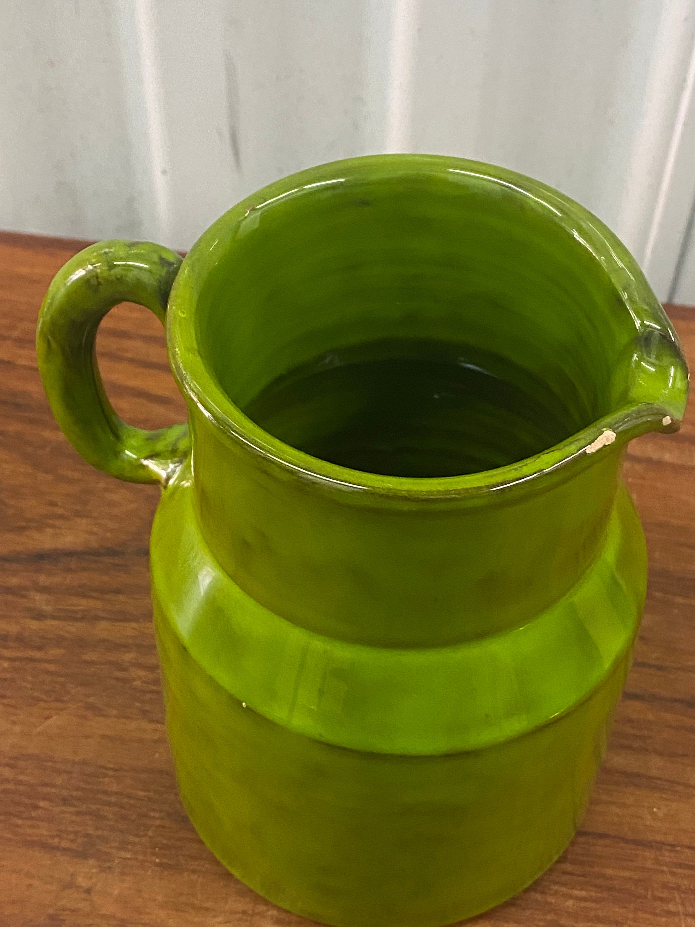 1960s Peasant Village Pitchers in Chartreuse Italian Pottery - Etsy