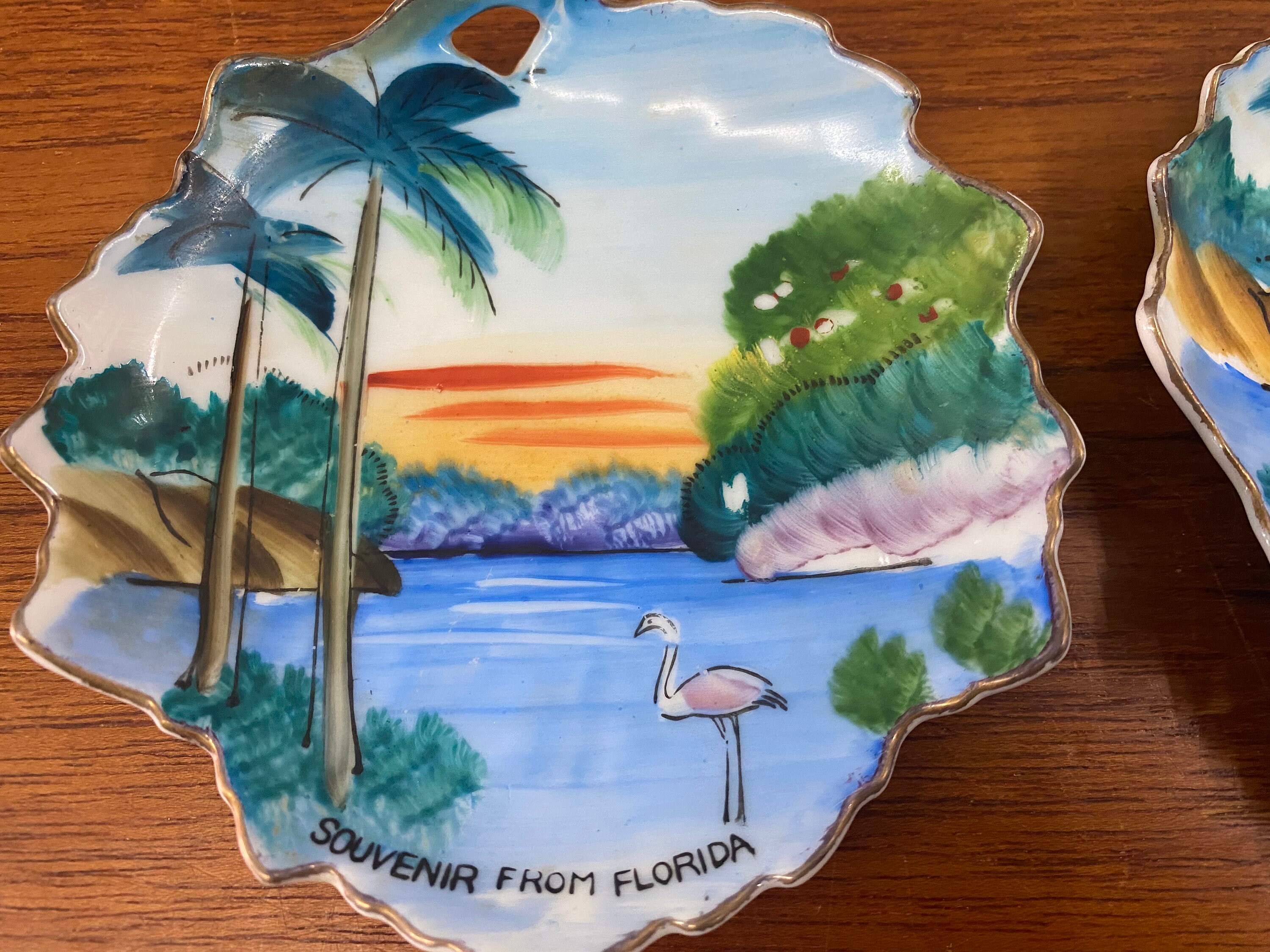 2 X Vintage Mid Century Hand Painted Betson China Florida - Etsy