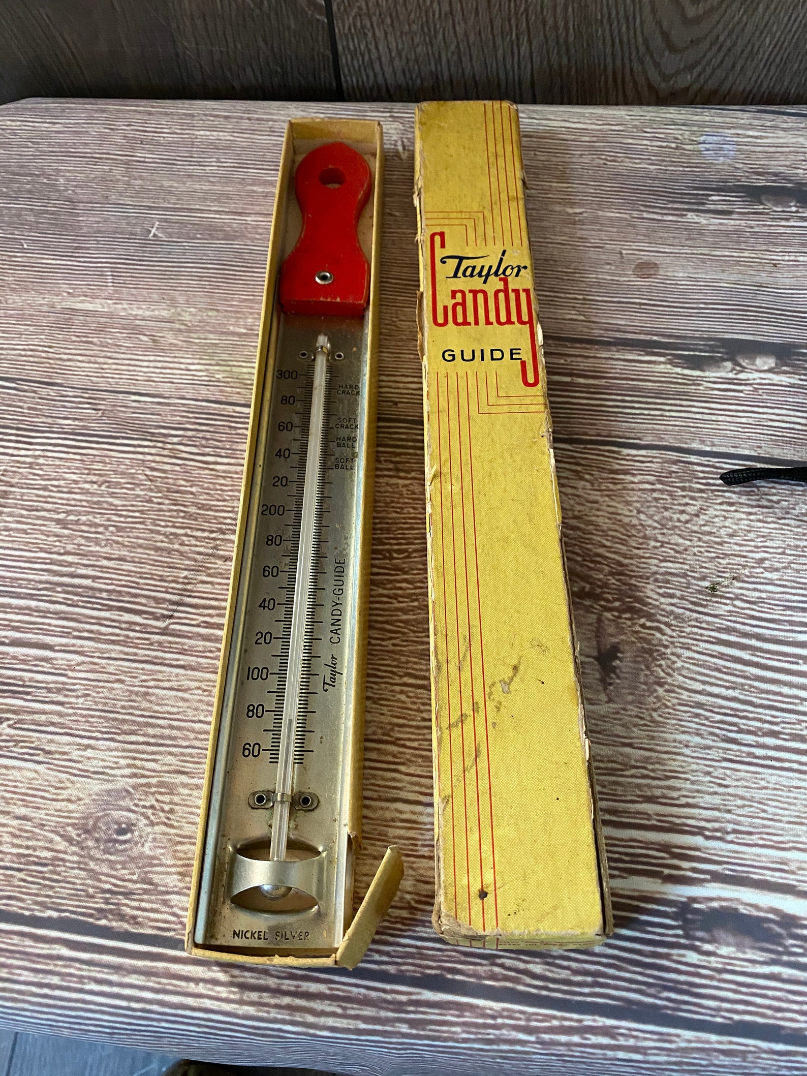 Vintage Taylor Candy Guide Theremometer Red Handle With Box | Etsy