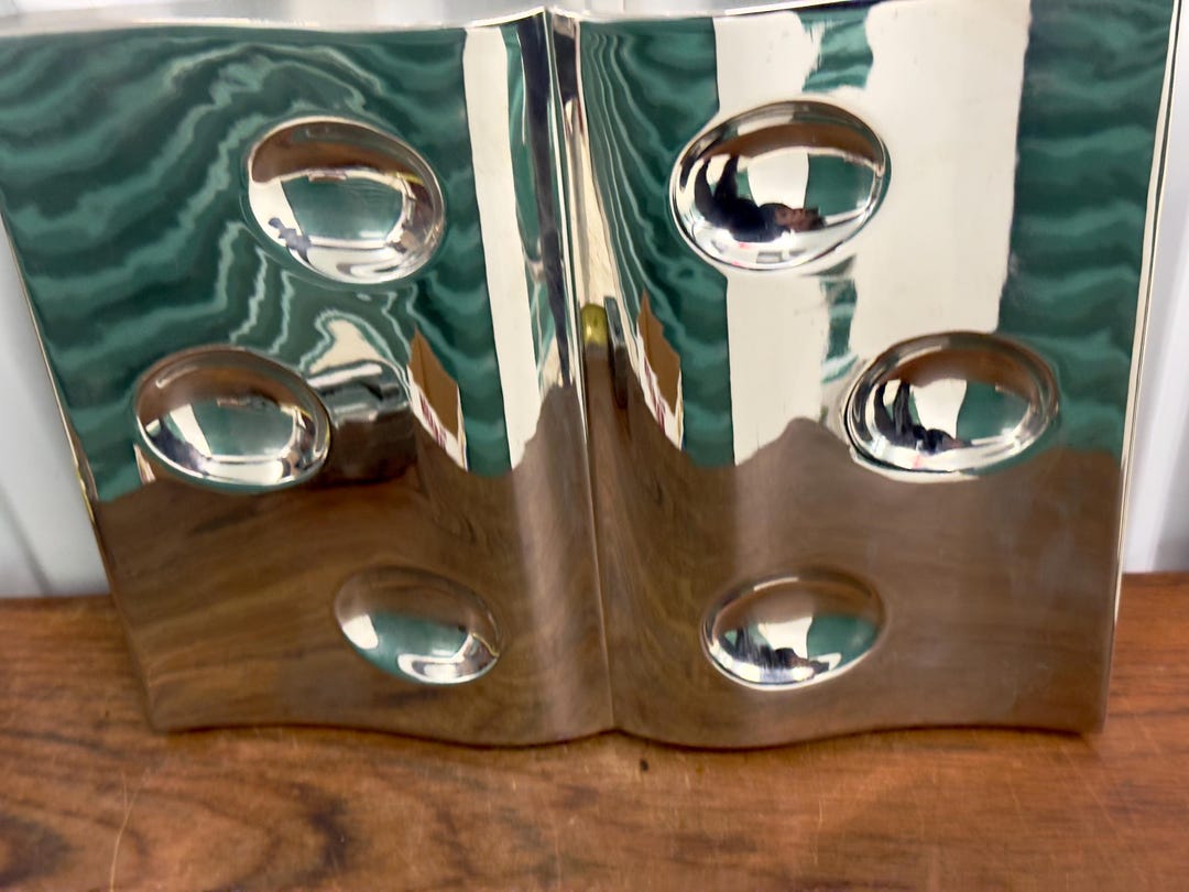 Book Shaped Nickel Plated Cedar Plate by Liz Ross Passover Judaica - Etsy