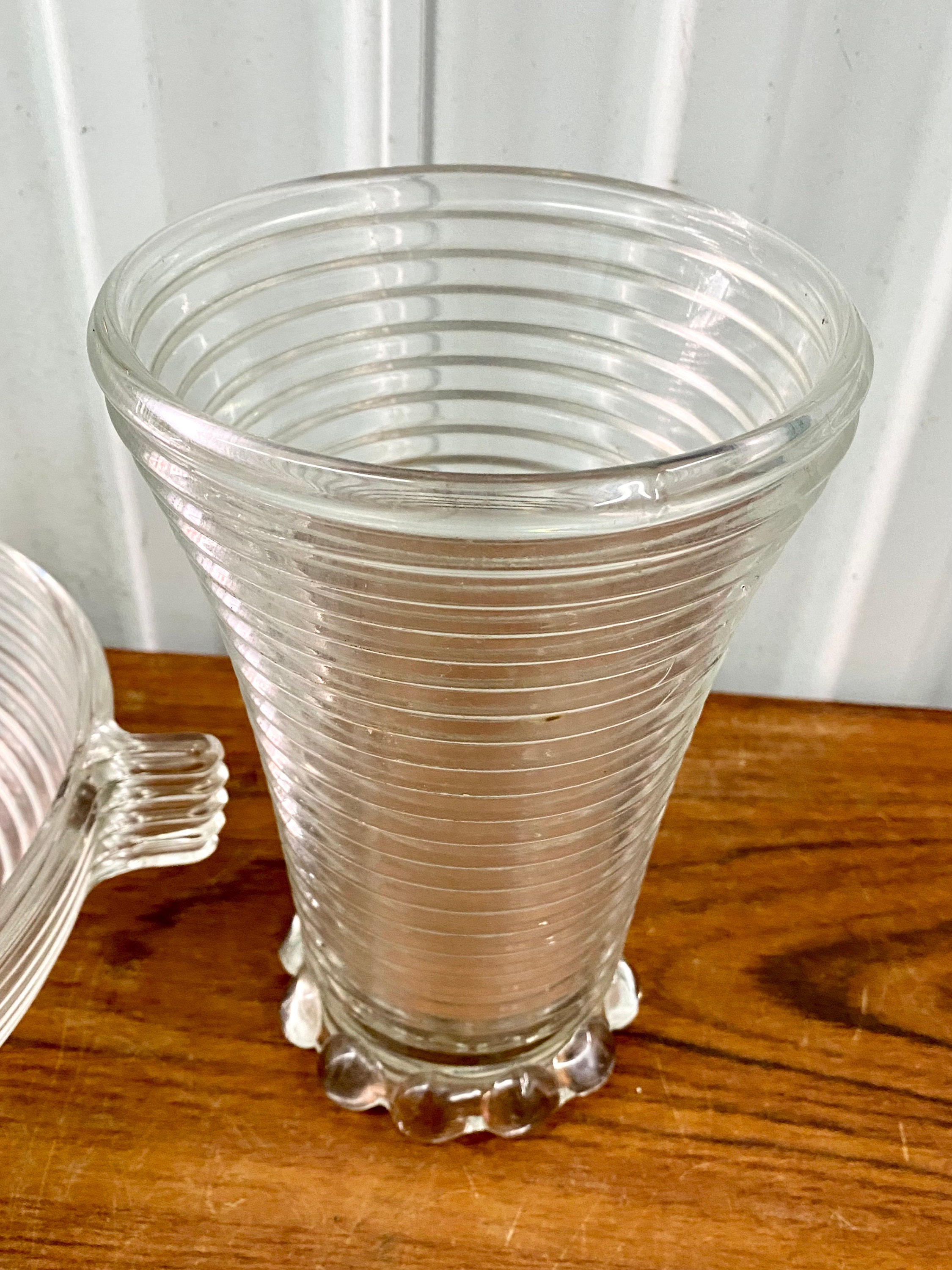 Vintage Anchor Hocking Manhattan Pattern 8 Inch Footed Glass - Etsy