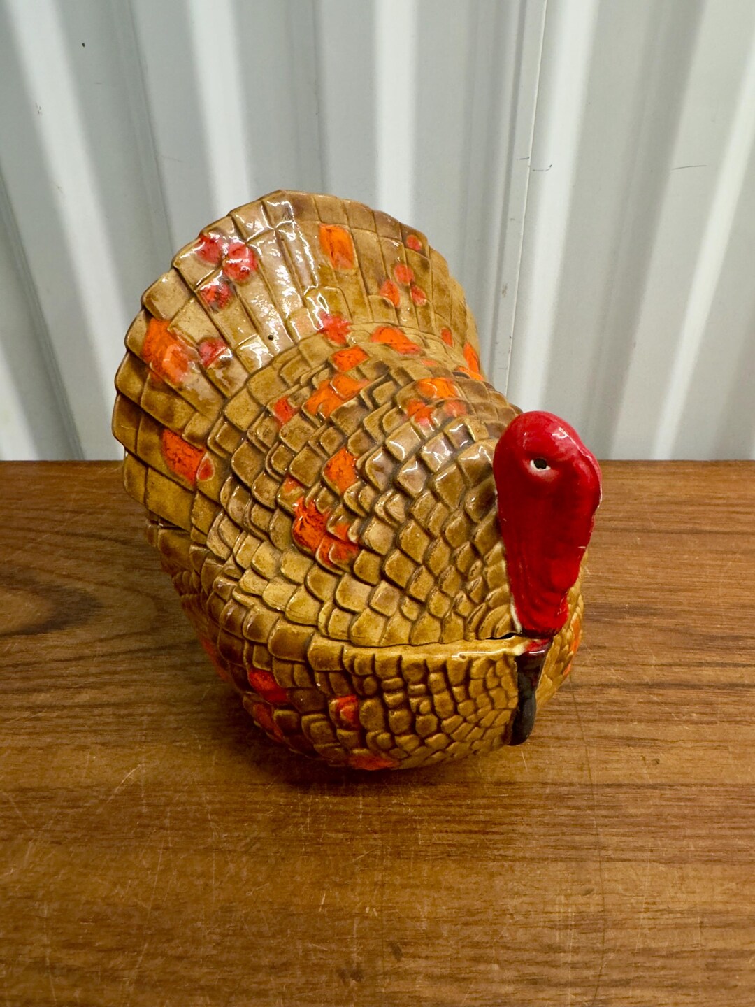 Vintage Mid Century Ceramic Turkey Bowl Centerpiece Thanksgiving ...