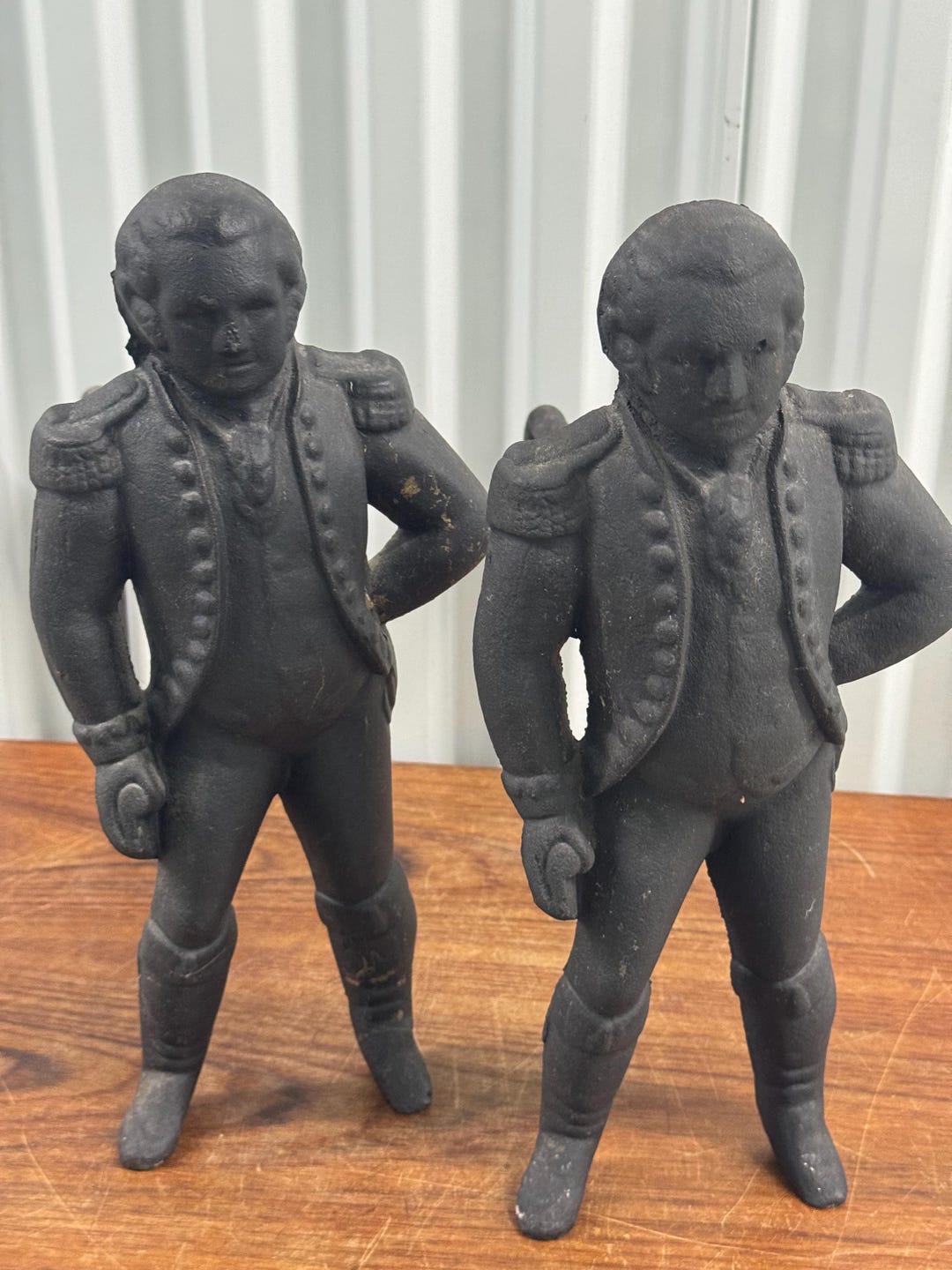 Antique George Washington Cast Iron Andirons Fire Place Decor - Etsy