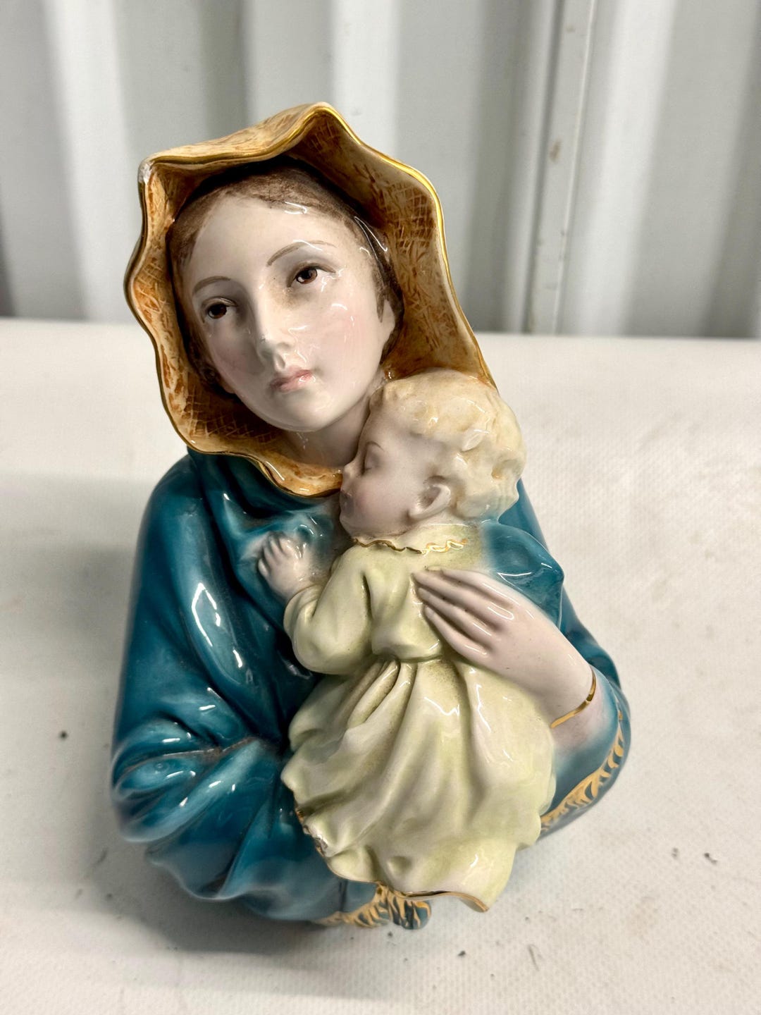 Vintage Mid Century Fontanini Italy Religious Ceramic Statue Mary ...