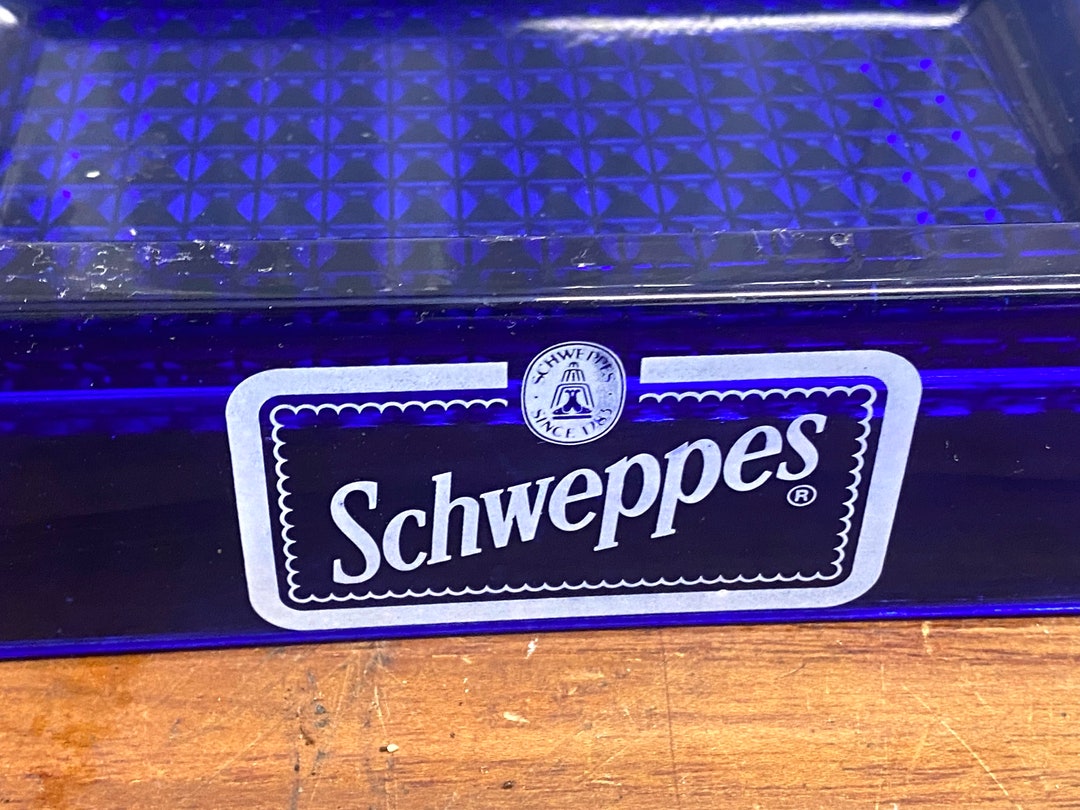 Vintage Large Cobalt Blue Glass Schweppes Ashtray Bar Restaurant - Etsy