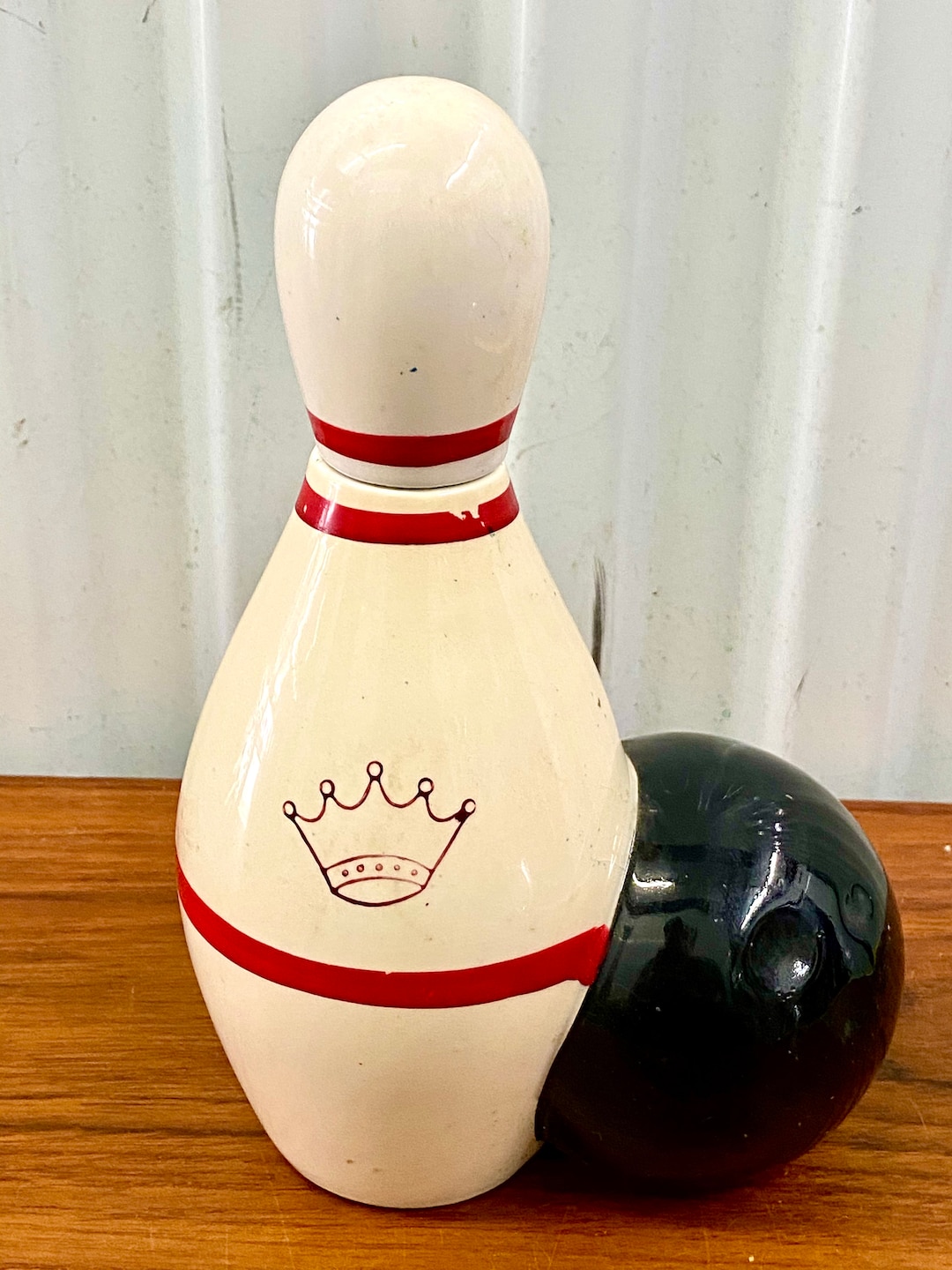 Vintage Bowling Ball Pin Ceramic Whiskey Decanter Japan - Etsy
