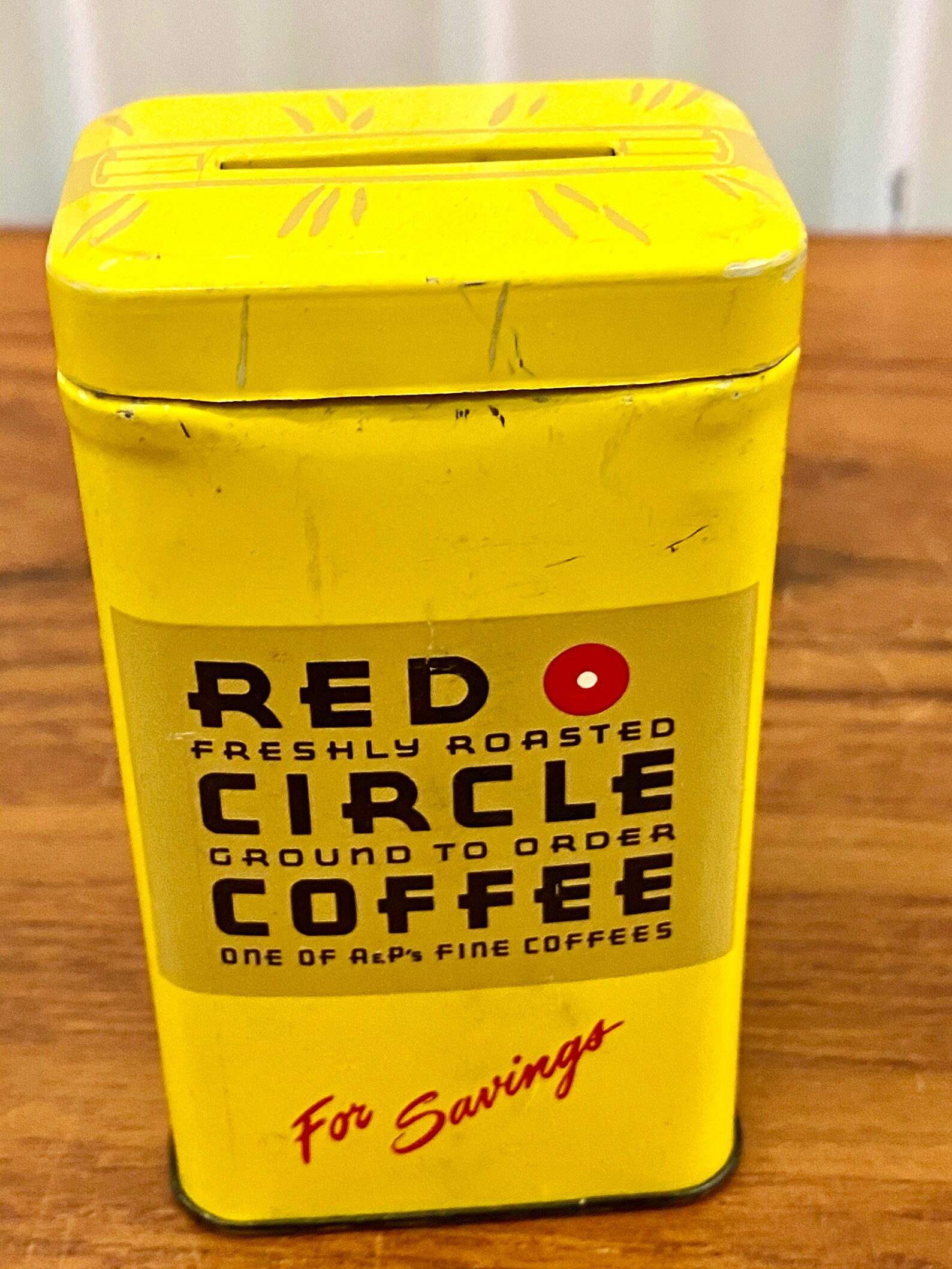 Vintage 1950s Red Circle Coffee Tin for Savings Advertising - Etsy