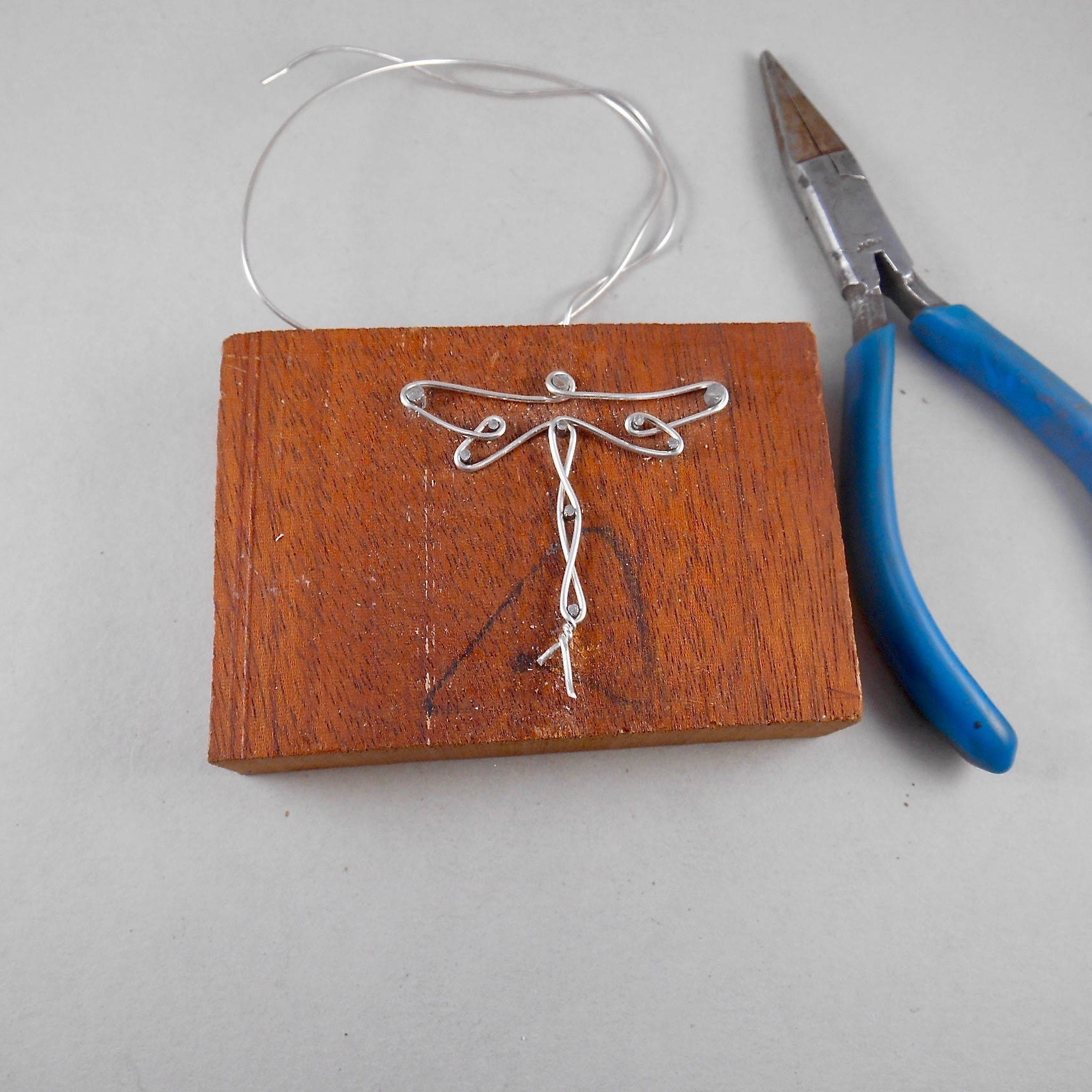 Dragon Fly Pendant Sterling Silver Wire - Etsy