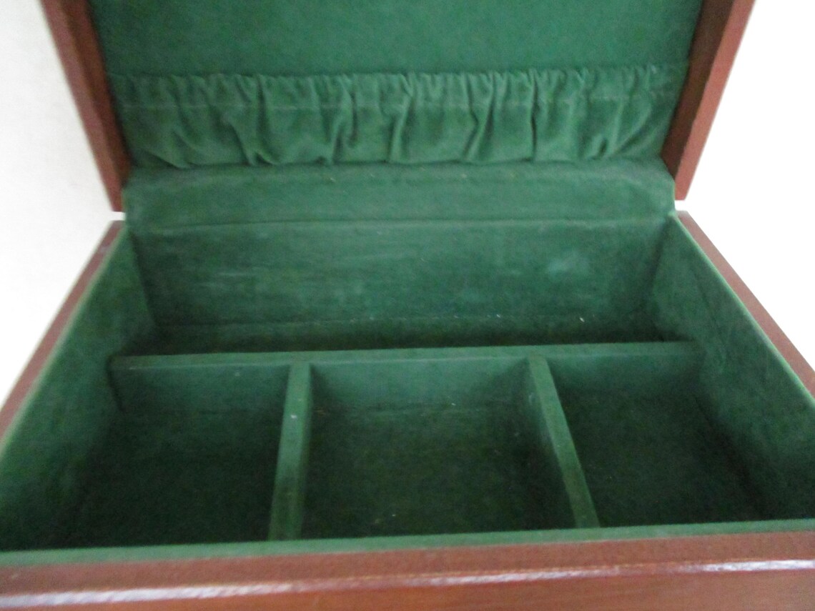 Old Antique Wooden Jewelry Box, With Drawer, Brown Wood - Etsy