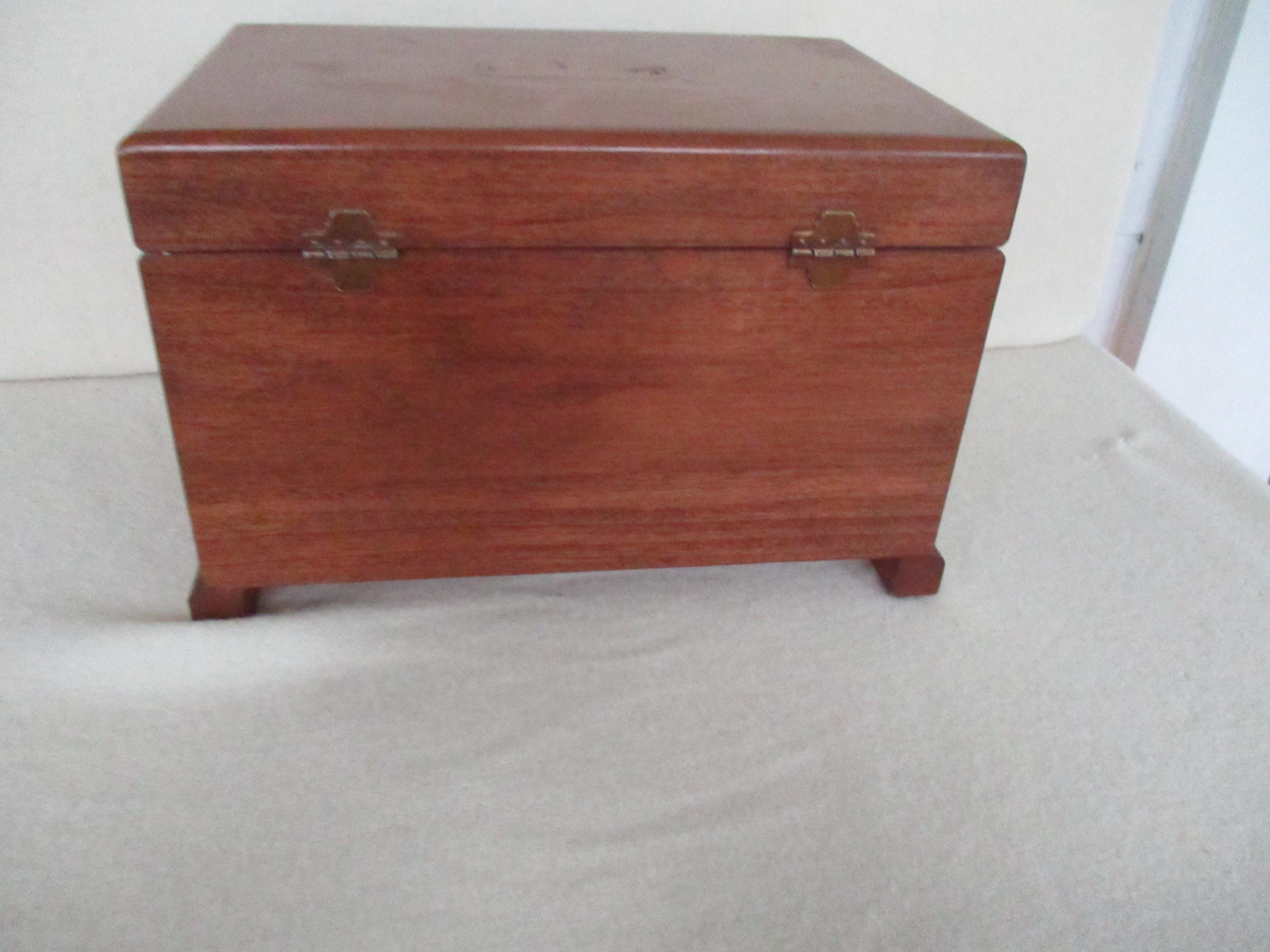 Old Antique Wooden Jewelry Box, With Drawer, Brown Wood - Etsy