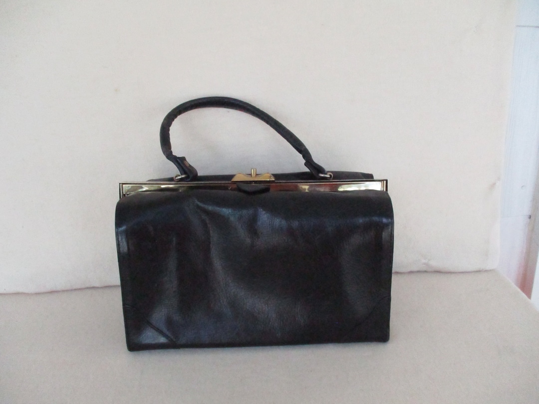 Black Doctor's Bag, 1950's, Extra Large, Women's Purse - Etsy