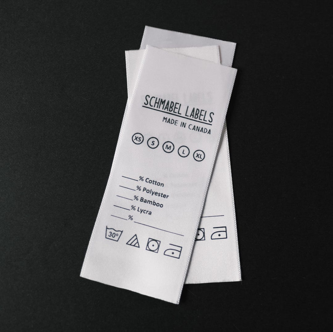 200 Custom Care/content Labels (woven Edges, Fabric Labels, Sew-in ...