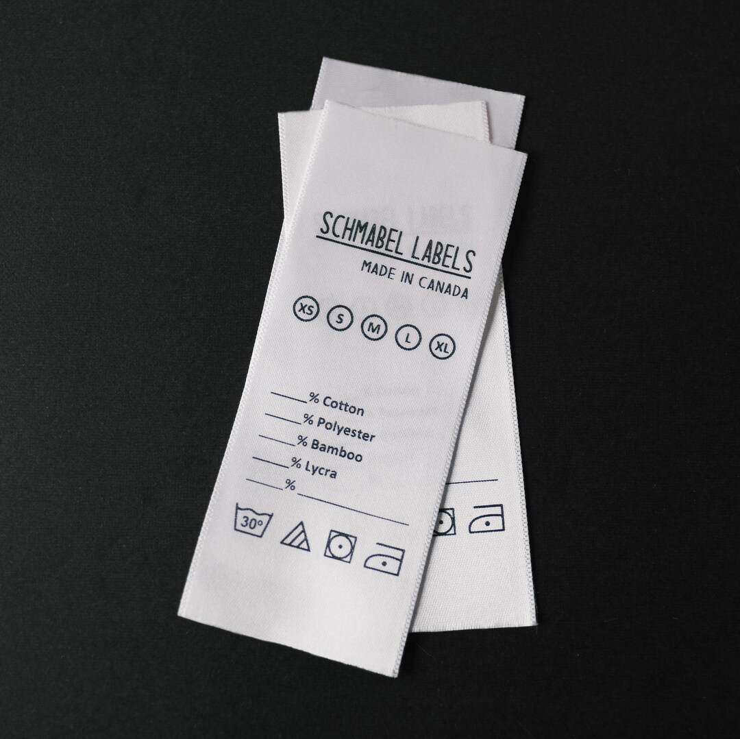 500 Custom Care/content Labels (woven Edges, Fabric Labels, Sew-in ...