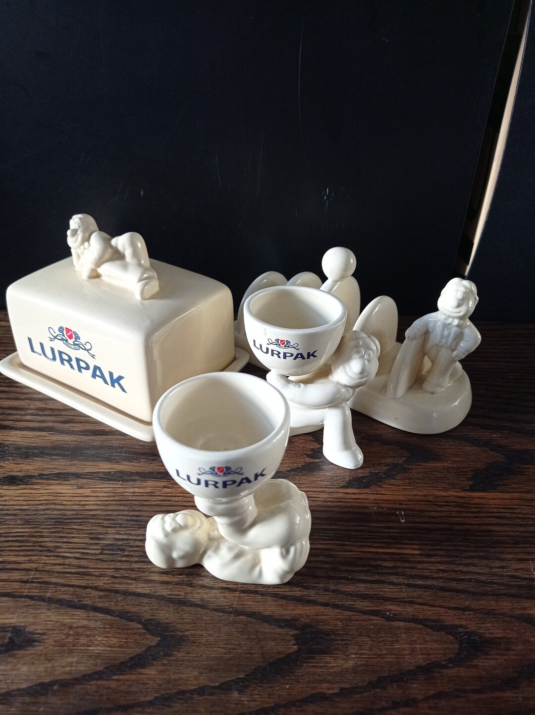 Vintage Lurpak Ceramic Breakfast Set Toast Rack, Butter Dish & 2 Egg ...