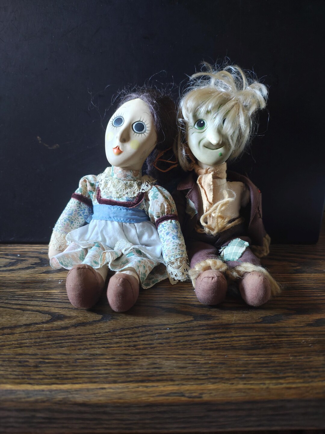 Vintage, Playworn 1970's Worzel Gummage and Aunt Sally Dolls - Etsy